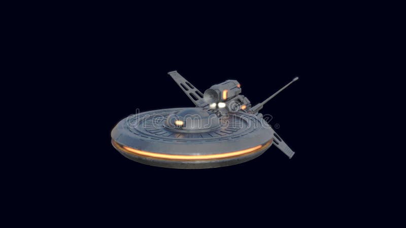 3D-illustration of an Alien Science Fiction Starship Stock Illustration ...