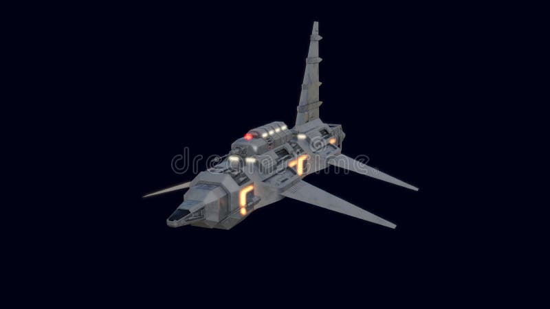 3D-illustration of an Alien Science Fiction Starship Stock Illustration ...