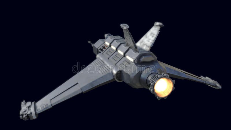 3D-illustration of an Alien Science Fiction Starship Stock Illustration ...