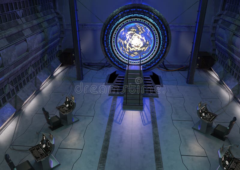 3D Rendering Teleportation Room Stock Illustration - Illustration of ...