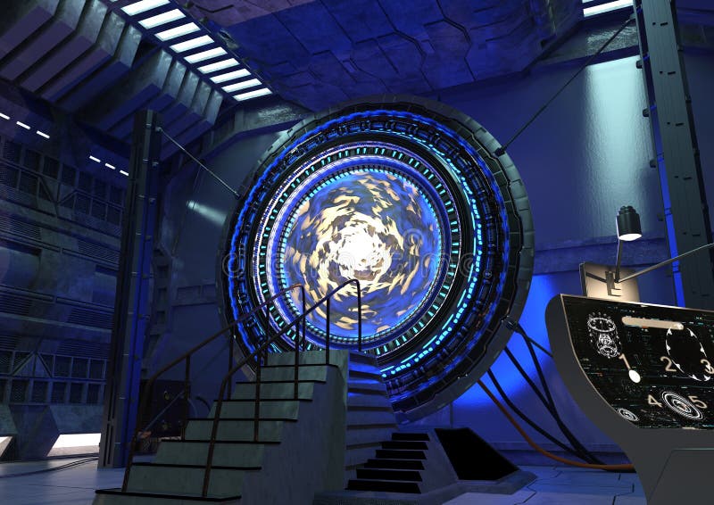 3D Rendering Teleportation Room Stock Illustration - Illustration of ...