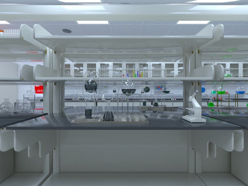 3D CG Rendering of Science Room Stock Illustration - Illustration of ...