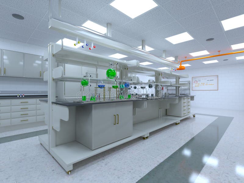 3D Rendering of Science Room Stock Illustration - Illustration of ...
