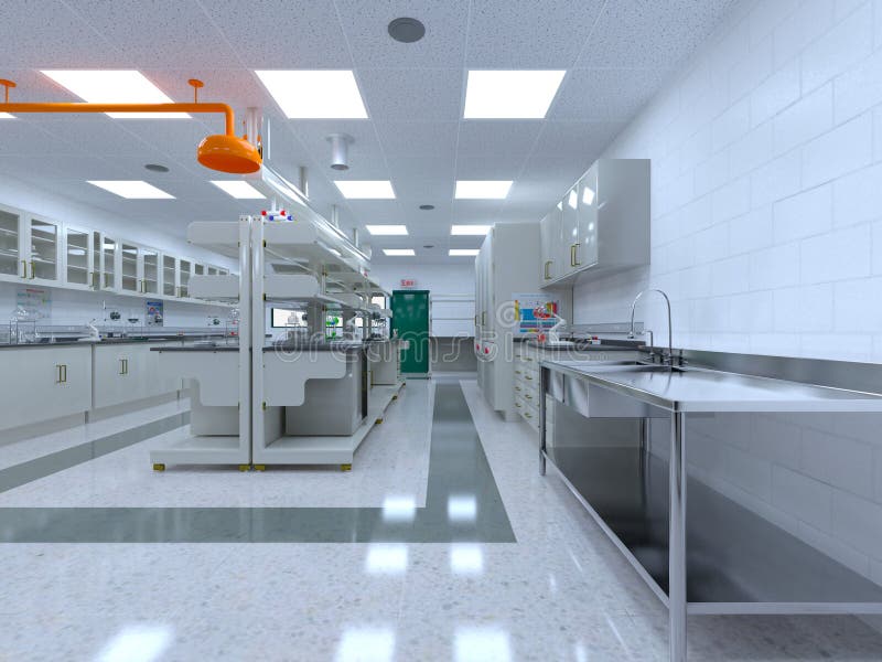 3D Rendering of Science Room Stock Illustration - Illustration of ...