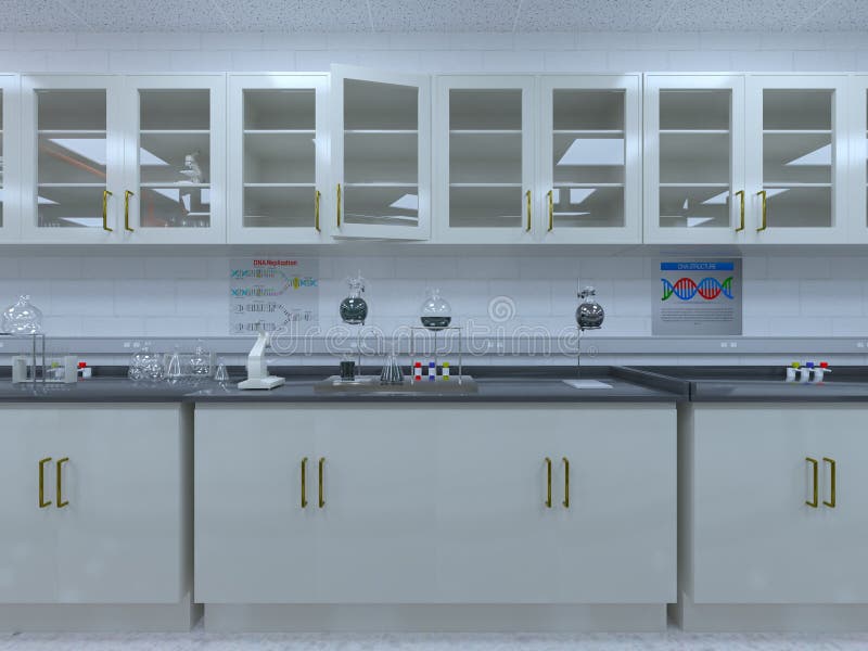 3D Rendering of Science Room Stock Illustration - Illustration of room ...