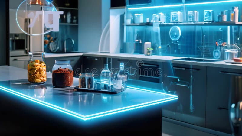 3d Rendering Science and Technology Concept with Lab Glassware on Table ...
