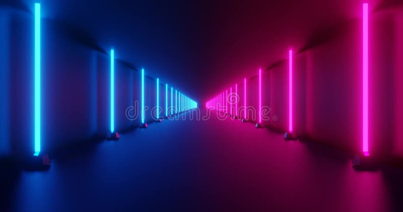 Loop Motion of Sci-fi Neon Tunnel. Stock Video - Video of neon ...