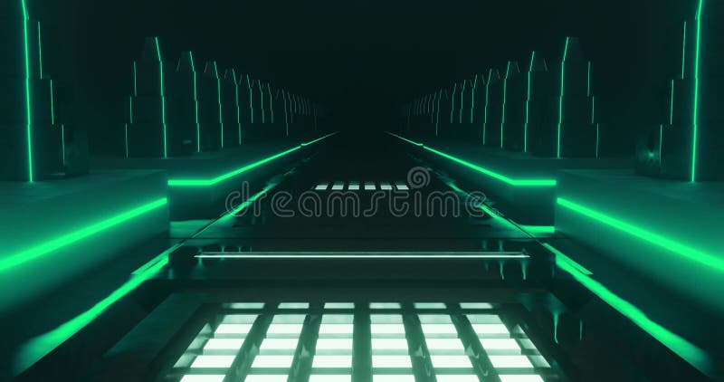 Sci-Fi Corridor Loop Animation Stock Footage - Video of perspective ...
