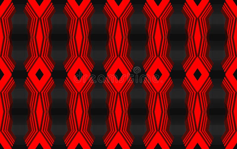 3d Rendering. Seamless Modern Red Light Geometric Shape Pattern Wall ...
