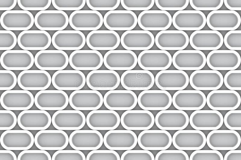 3d Rendering. Seamless Modern White Oval Shape Pattern Wall Background ...