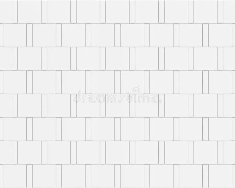 3d Rendering. Seamless White Square Brick Block Wall Background Stock ...