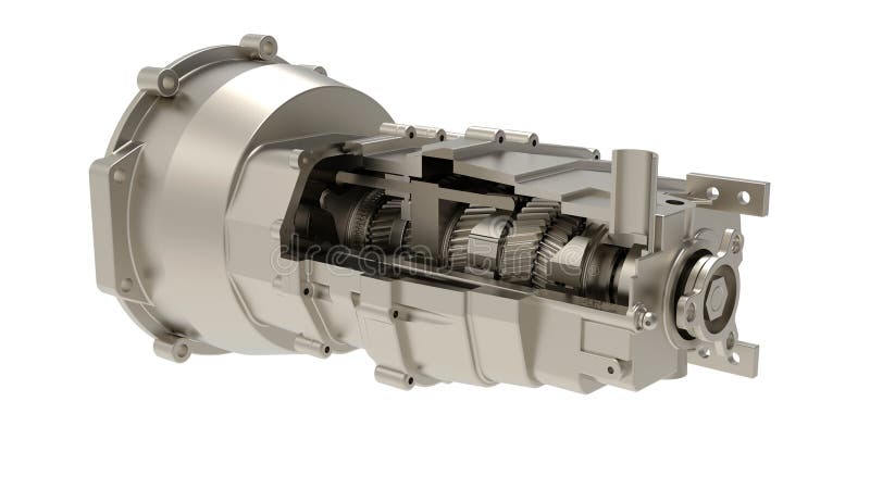 3D Rendering - Section View of an Electric Motor Stock Illustration ...