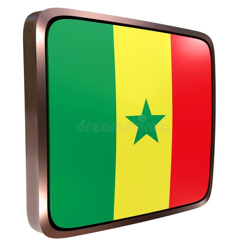 Senegal flag icon stock illustration. Illustration of frame - 110917227