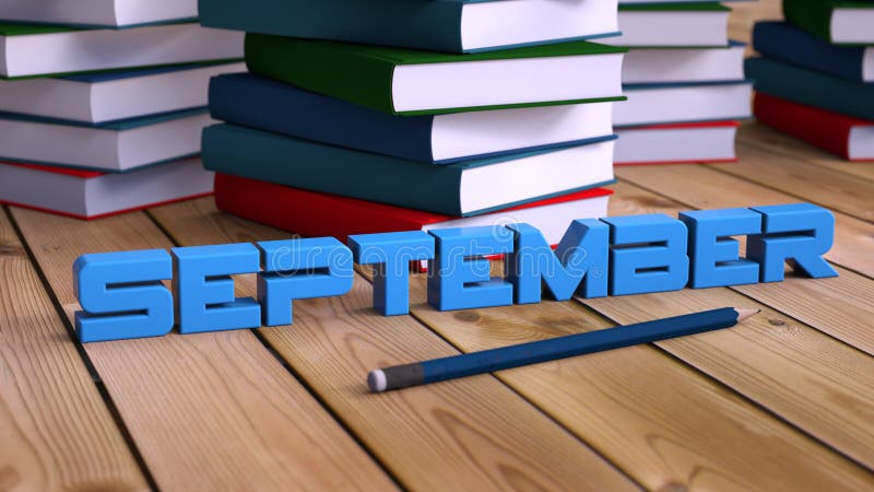 September Text and Maple Leaves Stock Illustration - Illustration of ...