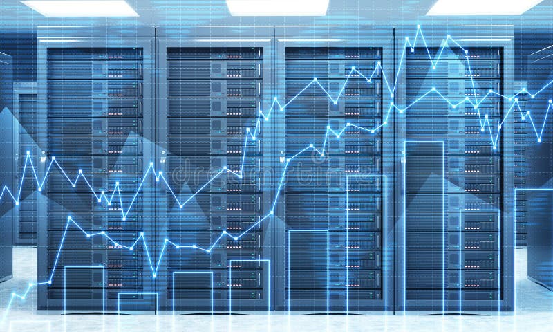3D Rendering of Server for Data Storage, Processing and Analysis Stock ...