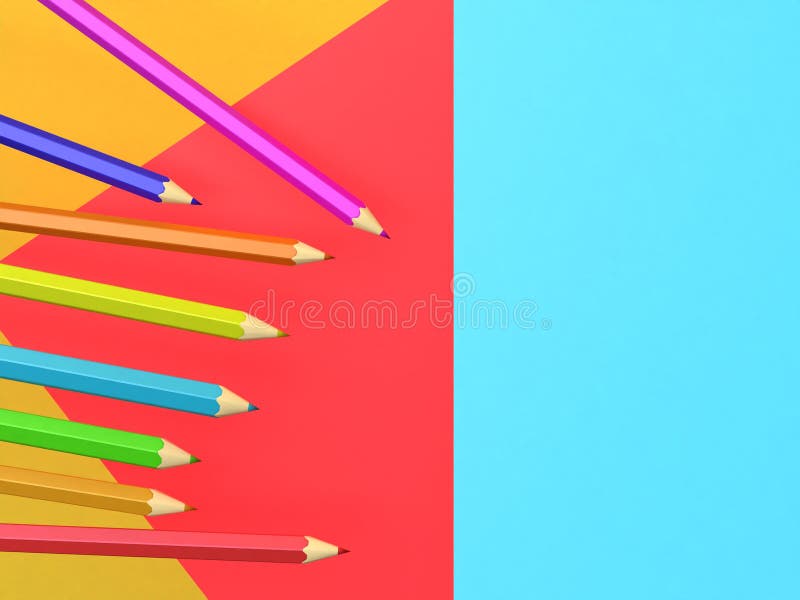 3d Rendering of Various Coloured Pencils, Back To School Concept Stock ... 3d Rendering of Various Coloured Pencils, Back To School Concept Stock ...