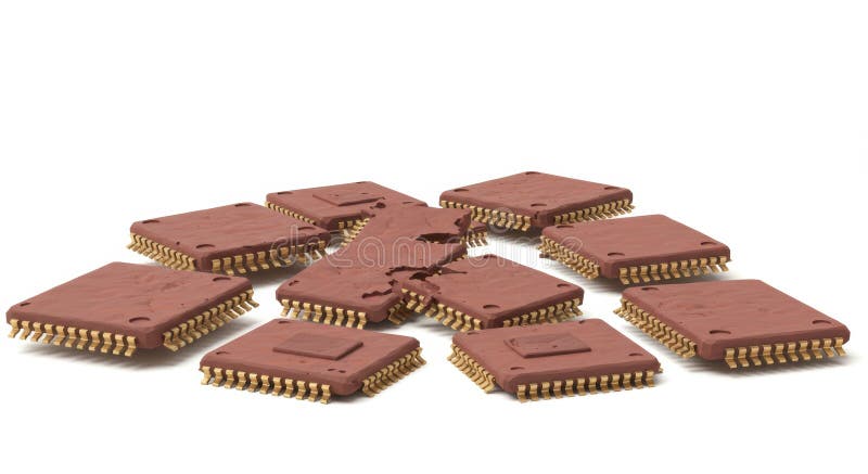 Broken Microchips stock illustration. Illustration of circuit - 383233300