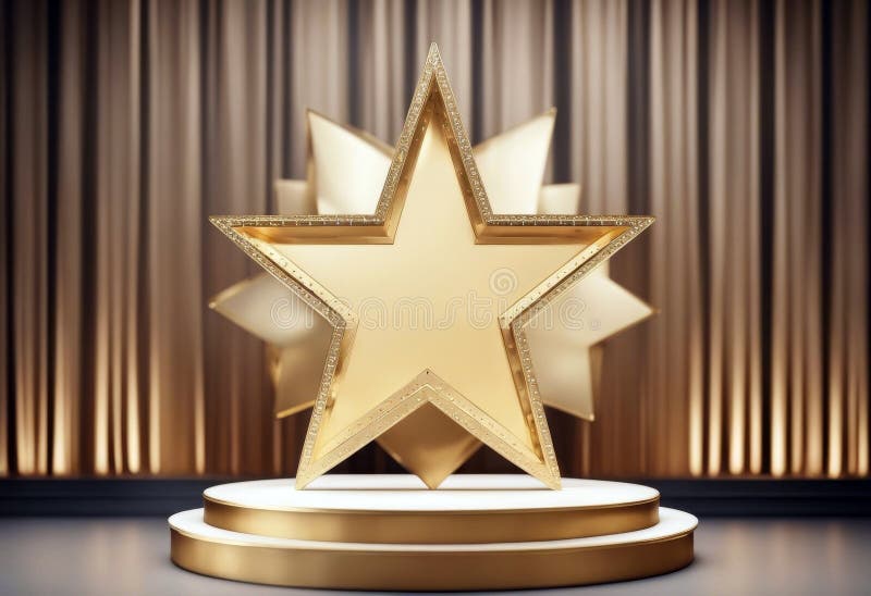 3D Rendering Shaped Podium Star Presentation Poduim Star Three ...