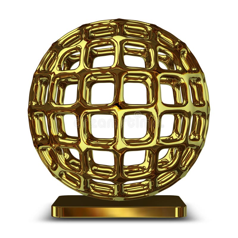 3D Render, Golden Shape, Geometric Figure, Unique Design, Background ...