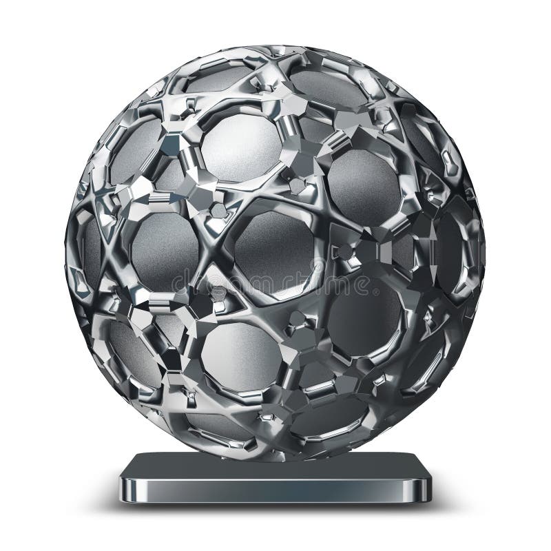 3D Render, Silver Shape, Unique Design, Background, Geometric Figure ...