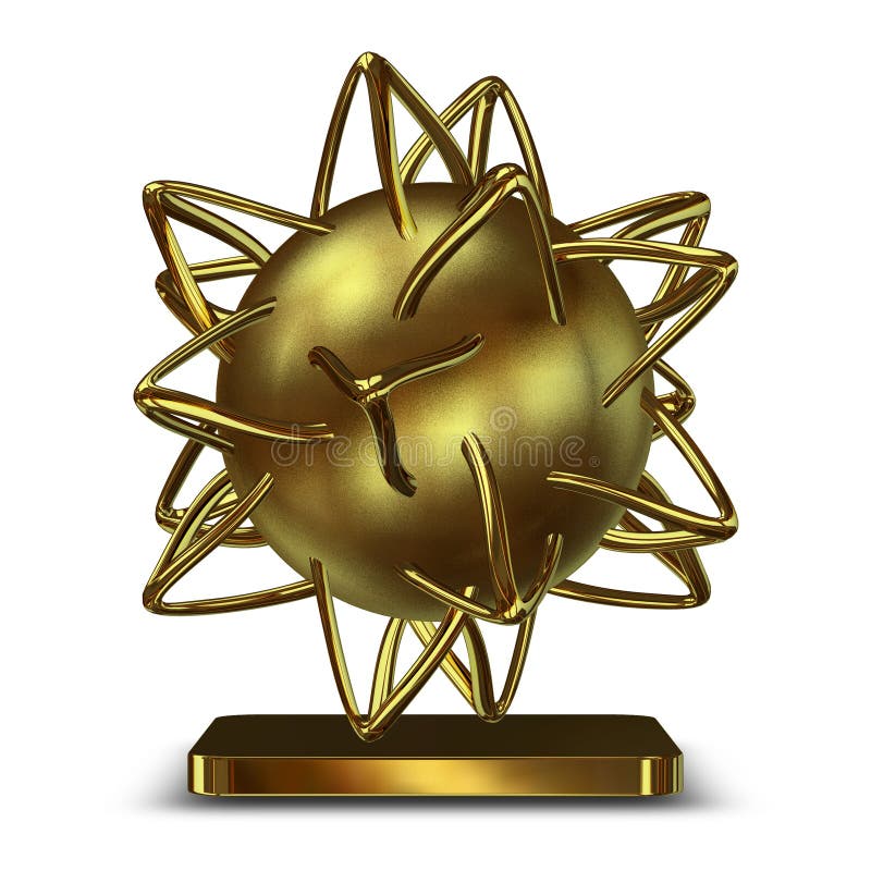 Golden Shape, Unique Design, 3D Render, Background, Geometric Figure ...