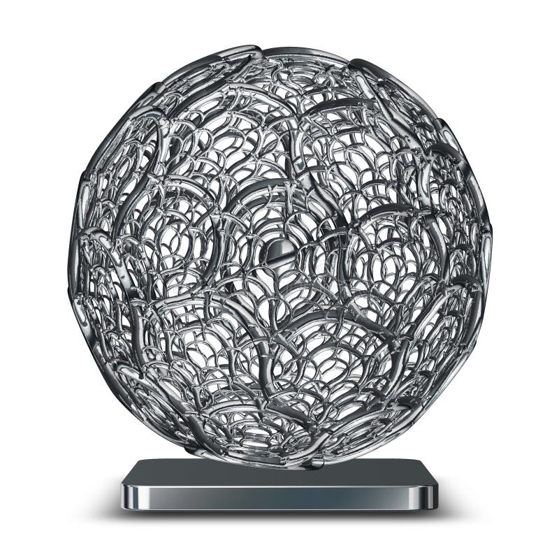 3D Render, Geometric Figure, Silver Shape, Unique Design, Background ...