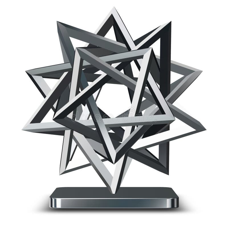 Silver Shape, Unique Design, Background, Geometric Figure, 3D Render ...