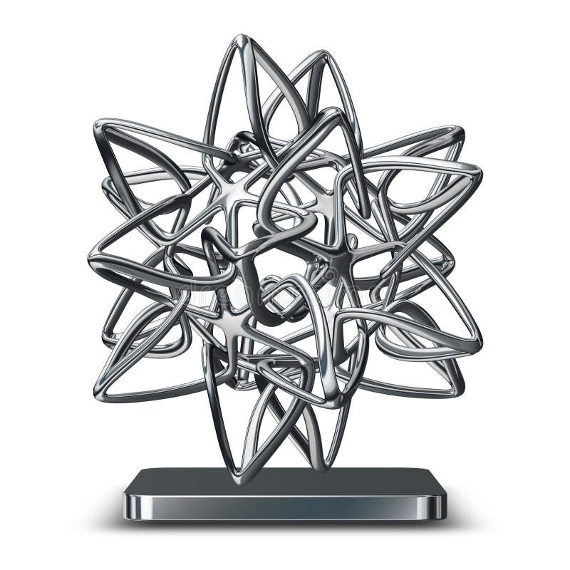 Silver Shape, Unique Design, 3D Render, Geometric Figure, Background ...