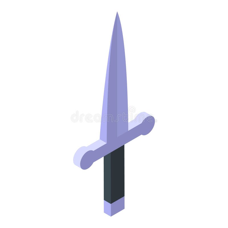 Sharp Metal Sword Pointing Up Isometric View Stock Vector ...