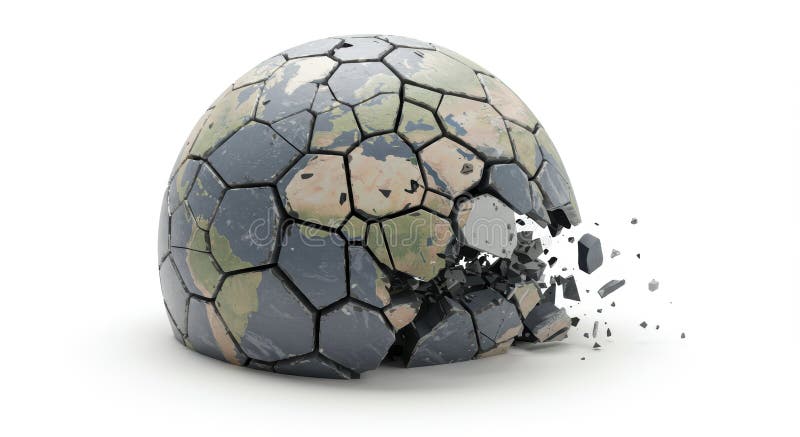 Cracked Earth Globe stock illustration. Illustration of iron - 383231478