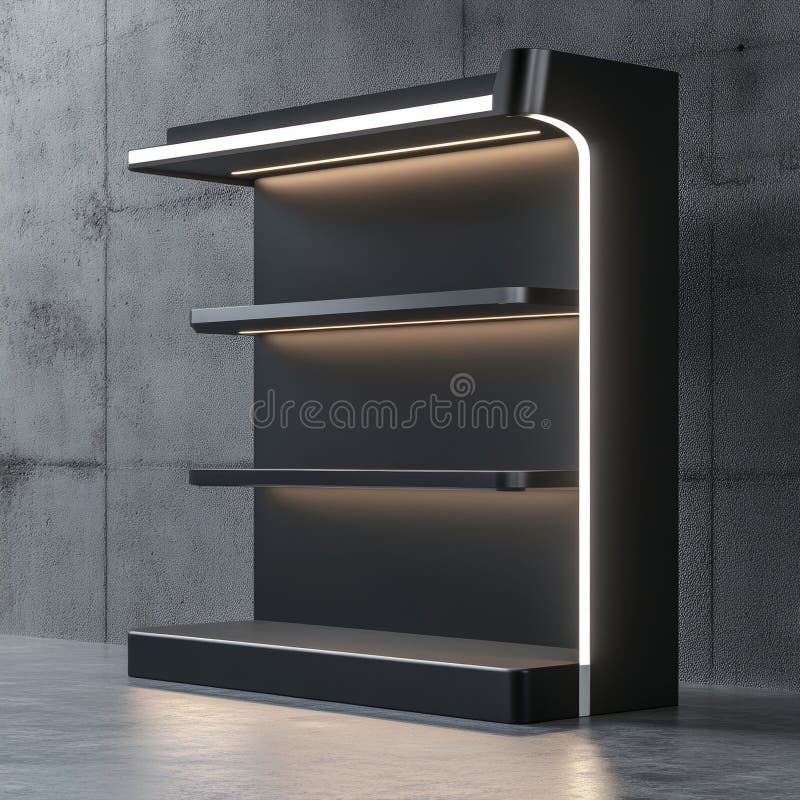 3d Rendering of a Shelf in a Modern Interior with an Abstract Pattern ...
