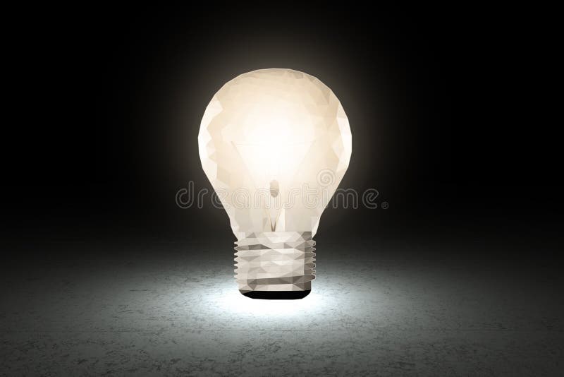 Polygonal light bulb stock illustration. Illustration of electricity ...