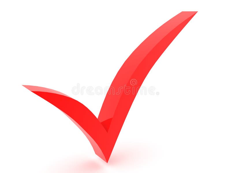 3D Rendering of Shiny Red Checkmark Stock Illustration - Illustration ...