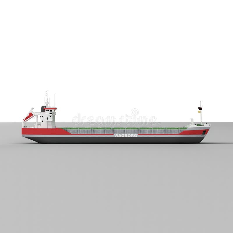 3D Rendering of a Ship Isolated on a Grey Background. Stock ...