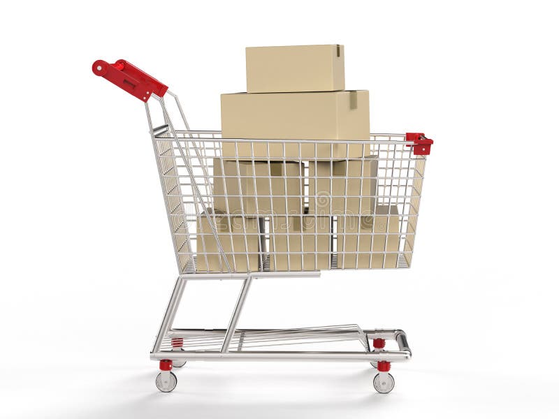 Cart with boxes stock image. Image of commercial, heap - 107237015