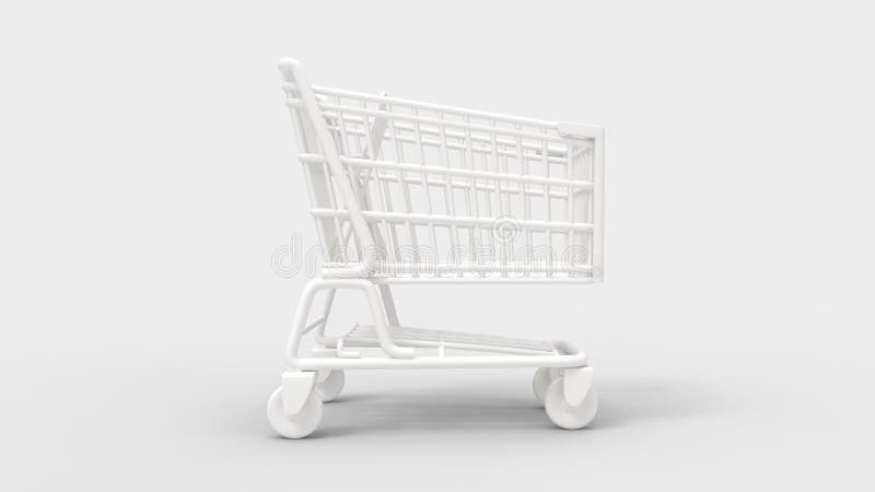 3d Rendering of a Shopping Cart Isolated in a Studio Background Stock ...