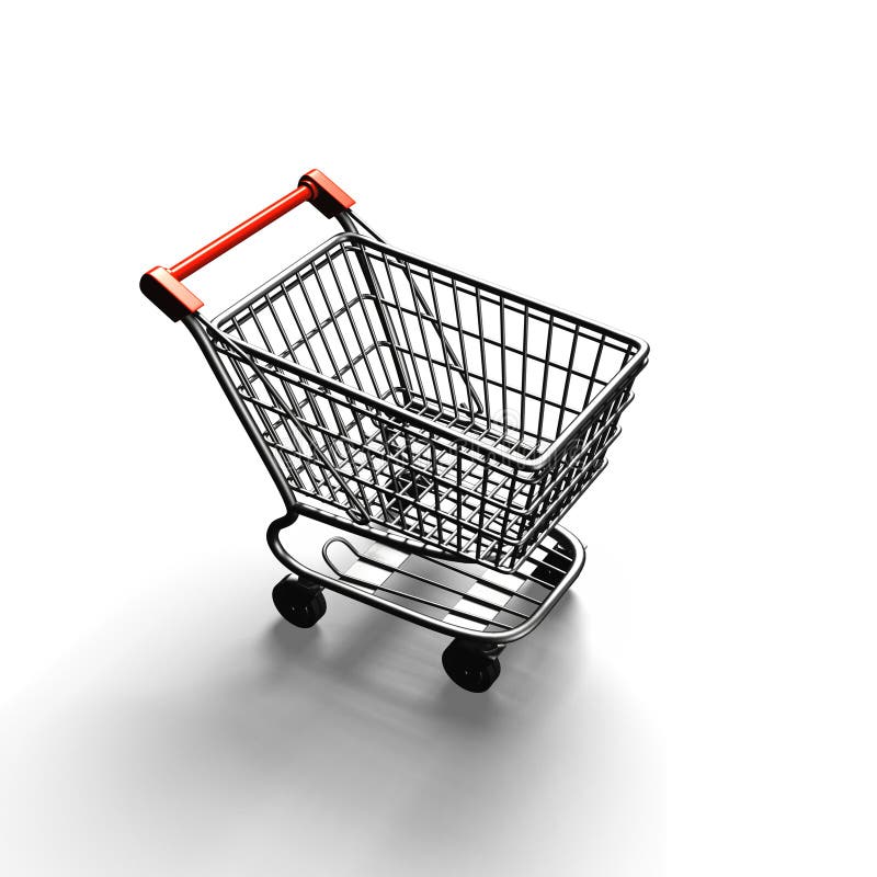 3D Rendering Shopping Cart Top View Stock Illustration - Illustration ...