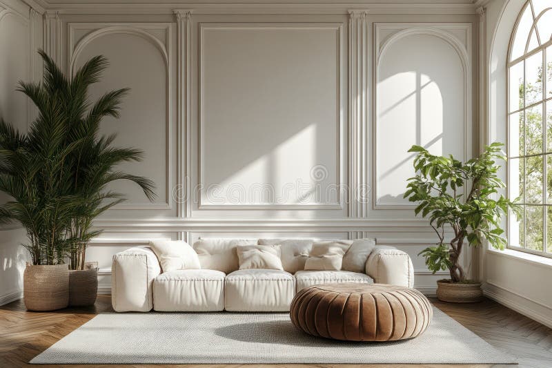 Empty White Mock Up Frame on the Floor, 3D Rendering Concept for ...