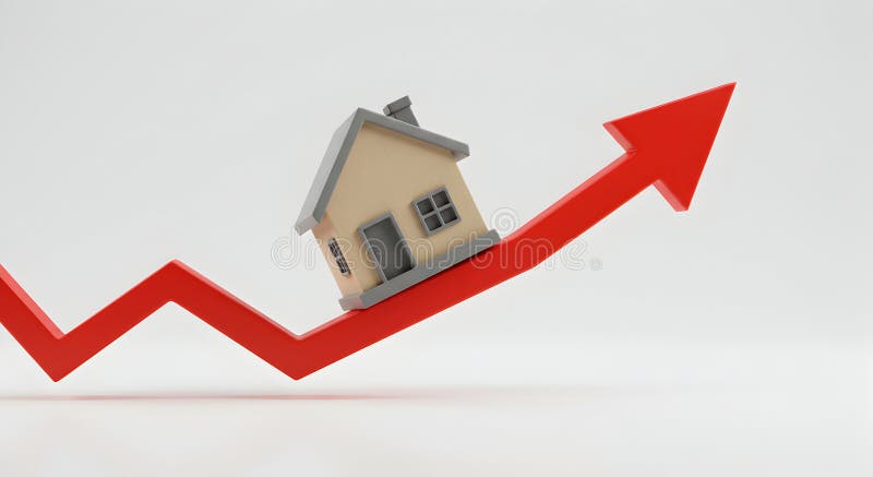 Rising House Prices: a Market Trend Stock Illustration - Illustration ...