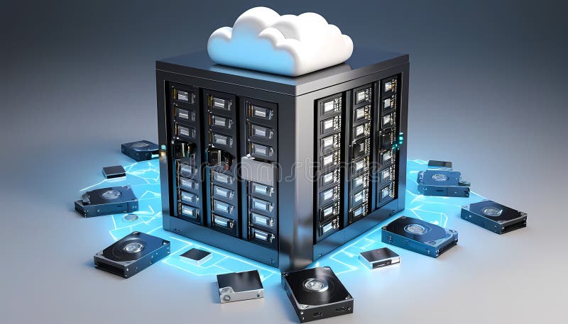 Cloud Server Infrastructure Stock Illustration - Illustration of ...