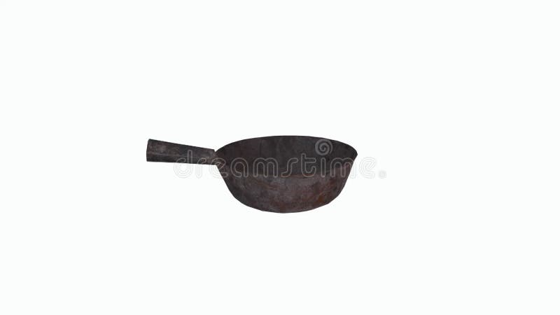 Realistic 3d Rendering of a Rustic Frying Pan on a Plain Background ...