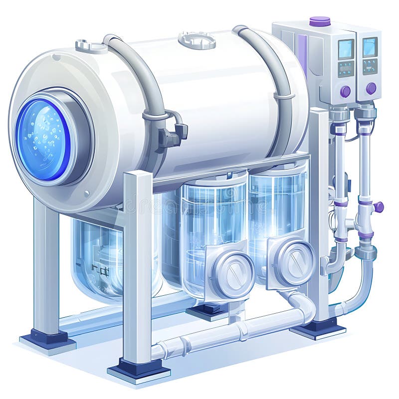 Industrial Water Purification System 3D Render of Advanced Filtration ...