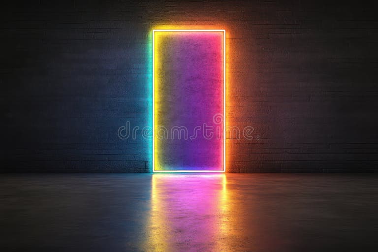 Vibrant Neon Disco Light Background - 3D Rendering of a Neon Concept ...