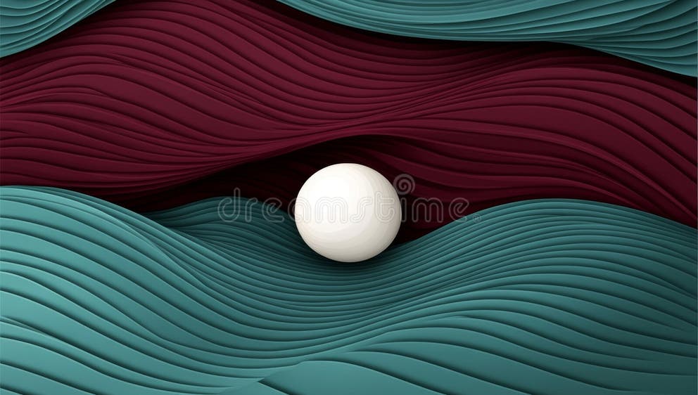 A 3D Rendering Showcasing a Levitating Sphere Adorned with a Wave ...