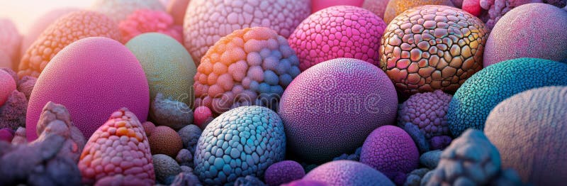 A 3d Rendering Showcasing a Pile of Bright and Diverse Easter Eggs ...