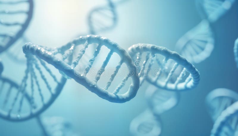 3d Rendering Shows DNA Helixes in Motion. Abstract Illustration of ...