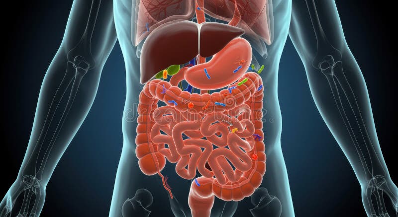 AI-Generated Gut Microbiome Visualization Stock Illustration ...