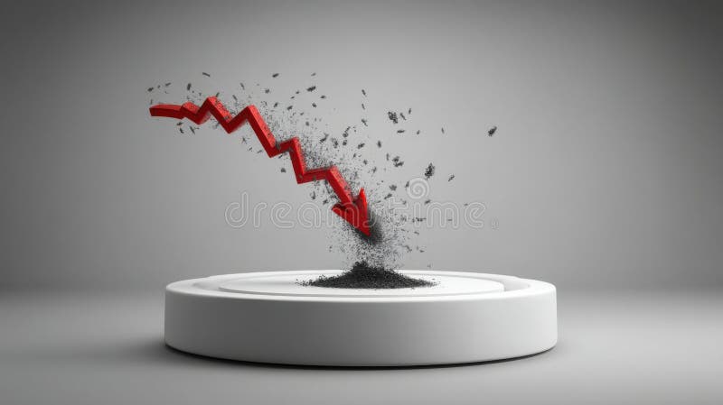 Crumbling Market Trends stock illustration. Illustration of uncertainty ...