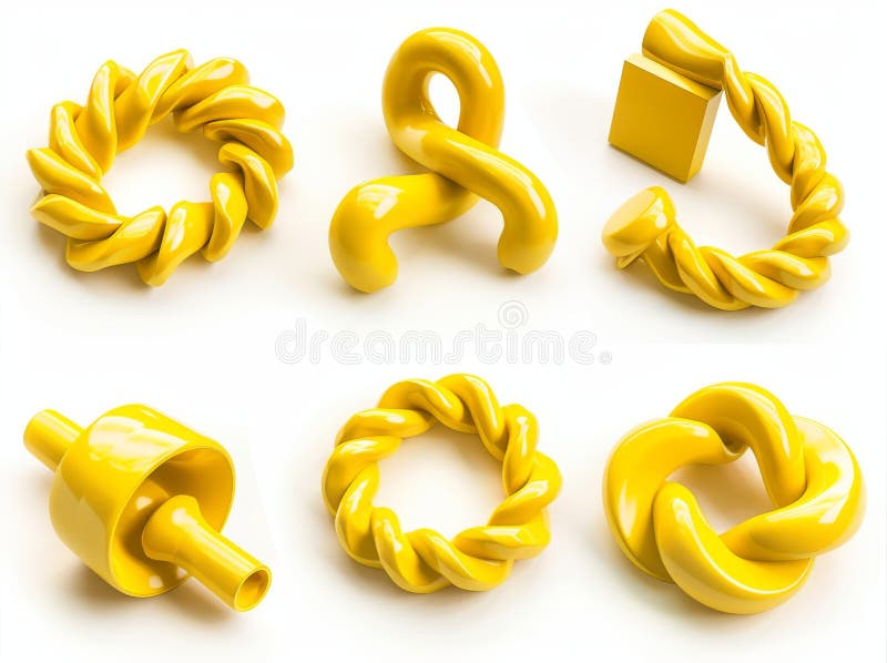 The 3D Rendering Shows Simple Geometric Shapes, Primitives and Abstract ...