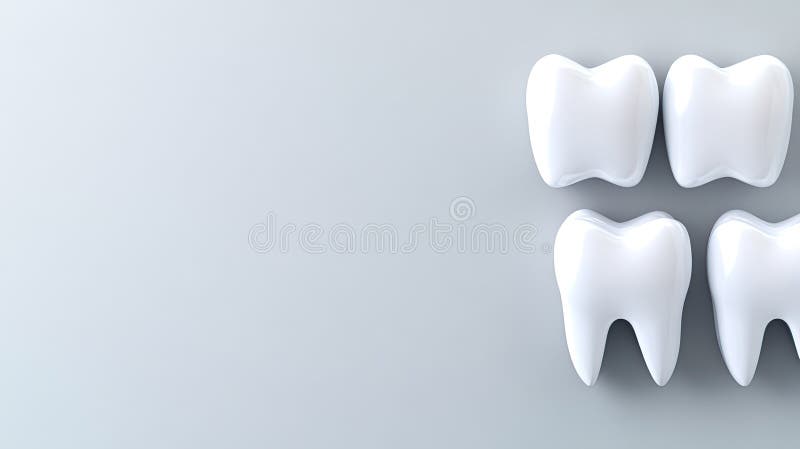 This 3D Rendering Shows Three Teeth on a Long Dental Screw, Emphasizing ...